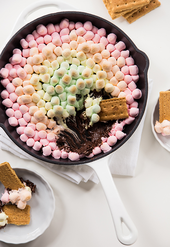 Rainbow S'mores Skillet | Campfire Marshmallows